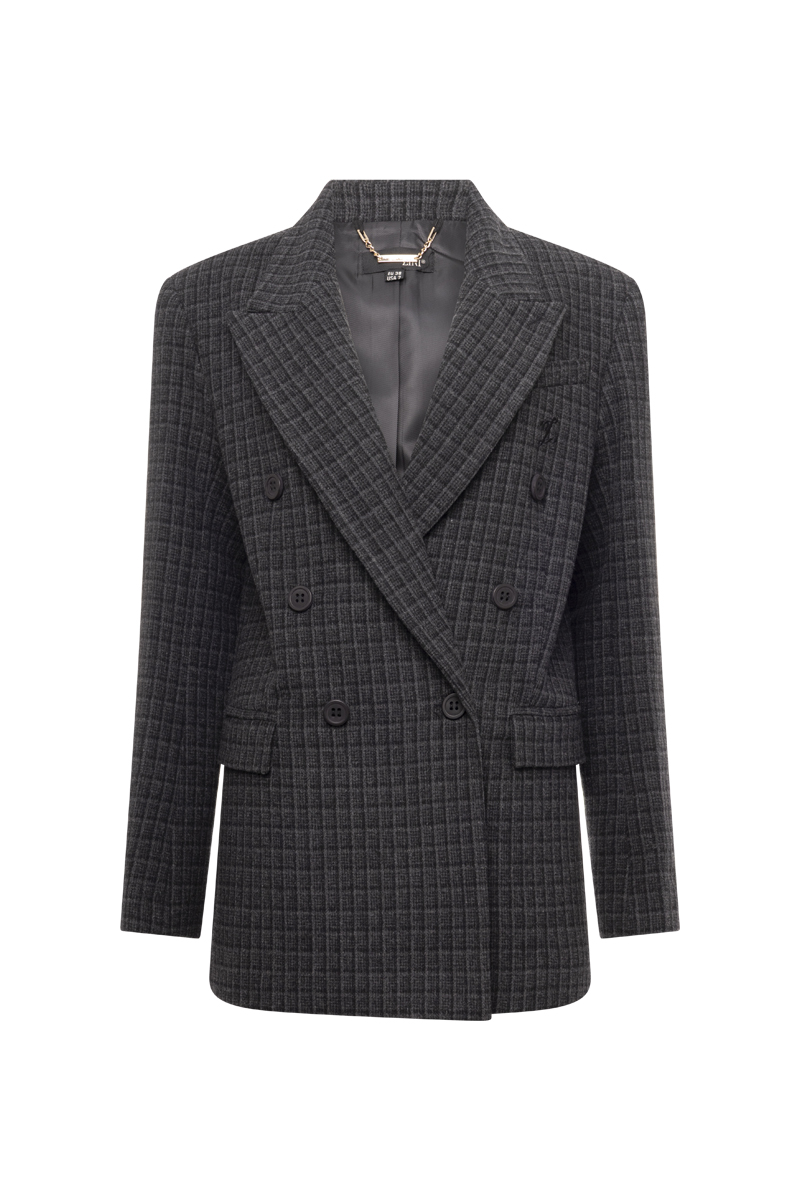 ΚΑΡΟ ΣΑΚΑΚΙ ΣΕ ΦΑΡΔΙΑ ΓΡΑΜΜΗ - BLACK GRAY | Zini Boutique